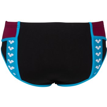 arena Performance Icons Panel Swim Briefs Men - Black/Neon Blue/Red ...