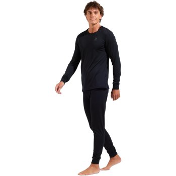 Odlo Natural Merino 200 Crew Neck Langarm-Unterhemd Herren - schwarz ...