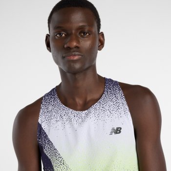 New Balance Race Day Ultra Light Printed Singlet Men - Electric Purple ...