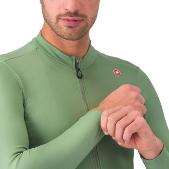 Castelli Espresso Thermal Jersey Men - green pepper/deep green 354 | BIKE24