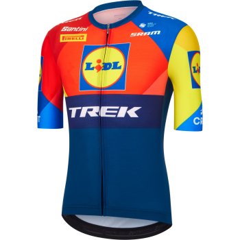 Santini Team Lidl-Trek 2025 Replica S/S Fietsshirt met Korte Mouwen Heren RE94175C25LT - print