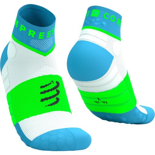 Compressport Ultra Trail Low Kompressiosukat - norse blue/neon green ...