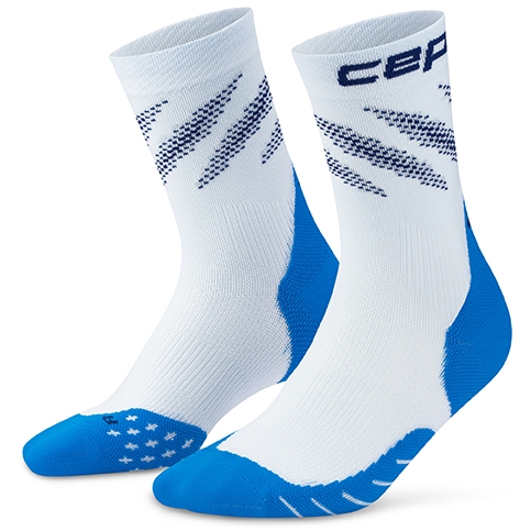 CEP Core Run Edt. Elliptic Mid Cut Compression Socks Men - light blue/blue